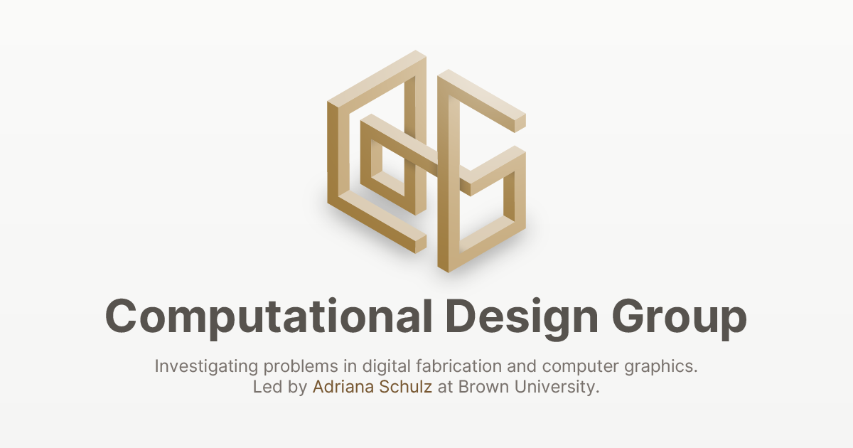 CSCI 2952Y - Computational Design and Fabrication | Computational Design Group
